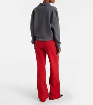 Veronica Beard Tonelli Wide-leg Trousers - Red