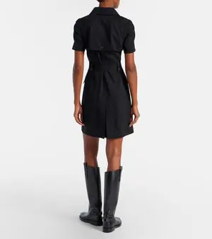 Burberry Belted Wool Shirt Dress - Black