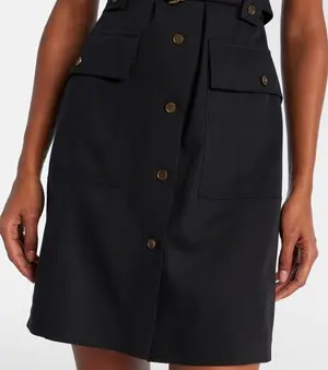 Burberry Belted Wool Shirt Dress - Black