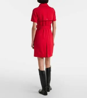 Burberry Belted Wool Shirt Dress - Red