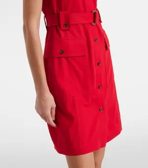 Burberry Belted Wool Shirt Dress - Red