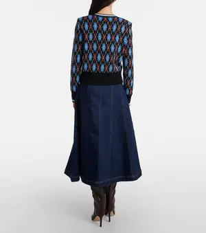 Veronica Beard Alix Denim Midi Skirt
