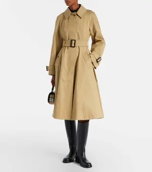 Burberry Cotton Gabardine Trench Coat - Beige