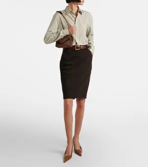 Saint Laurent Loulou Suede Shoulder Bag - Brown