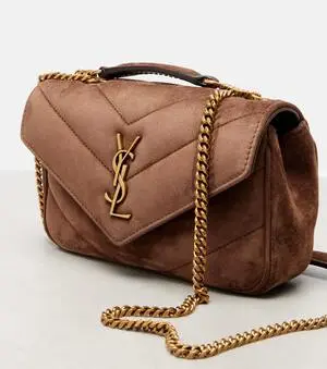 Saint Laurent Loulou Suede Shoulder Bag - Brown