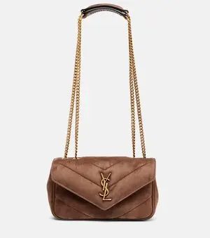 Saint Laurent Loulou Suede Shoulder Bag - Brown