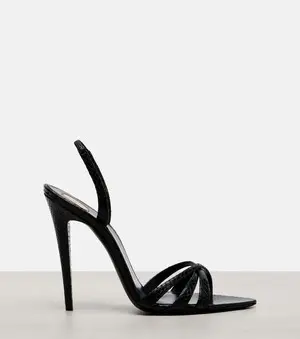 Saint Laurent Kate Leather Slingback Sandals
