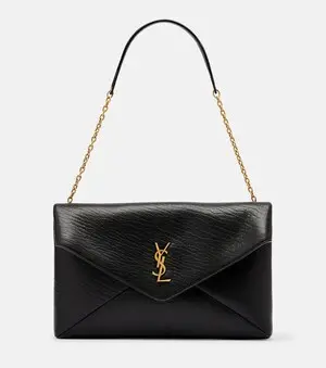 Saint Laurent Cassandre Leather Shoulder Bag - Black