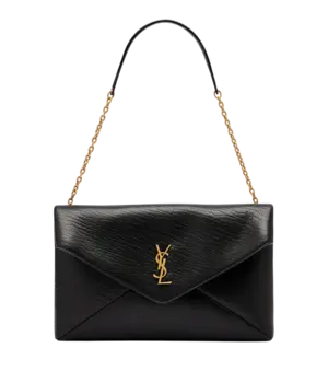 Saint Laurent Cassandre Leather Shoulder Bag - Black