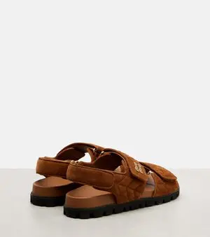 Miu Miu Quilted Suede Sandals