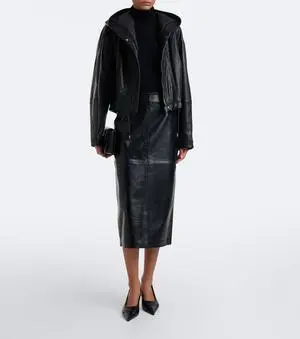 Sportmax Leather Pencil Skirt