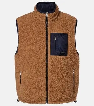 Miu Miu Wool-blend Teddy Down Vest - Brown
