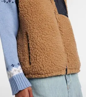 Miu Miu Wool-blend Teddy Down Vest - Brown