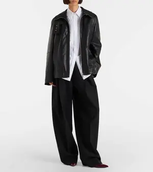 Sportmax Oversized Leather Jacket