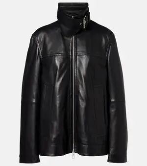 Sportmax Oversized Leather Jacket - Black