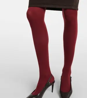 Wolford Velvet De Luxe Tights - Red