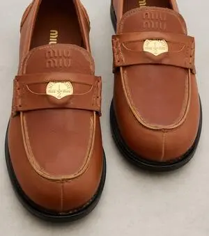Miu Miu Leather Penny Loafers
