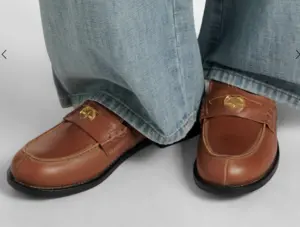 Miu Miu Leather Penny Loafers - Brown
