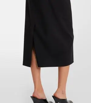 Sportmax High-rise Virgin Wool Midi Skirt With Belt