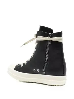 Rick Owens Leather High-top Sneakers - Black