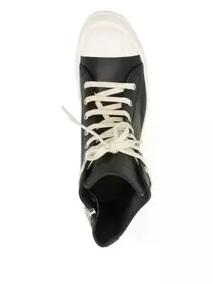 Rick Owens Leather High-top Sneakers - Black