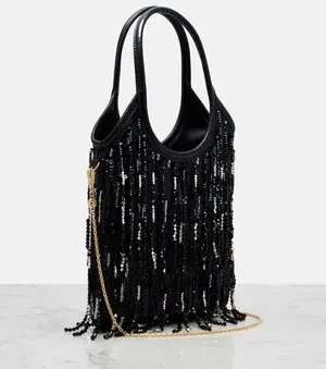 Miu Miu Embellished Fringed Satin Shopper