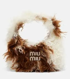 Miu Miu Wander Cow-print Mohair Shoulder Bag