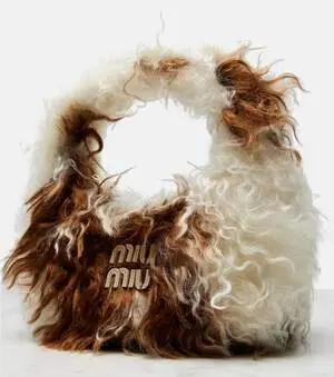 Miu Miu Wander Cow-print Mohair Shoulder Bag