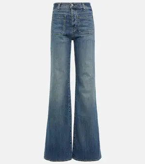 NILI LOTAN Florence High-Rise Flared Jeans Blue
