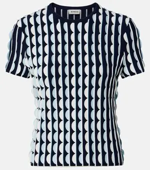Simkhai Kendra Knitted Scalloped Top - Blue