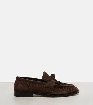 Bottega Veneta Astaire Knot Suede Loafers - Brown