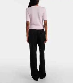JIL SANDER Wool Wide-leg Pants - Black
