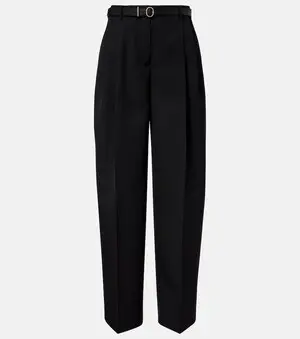 JIL SANDER Wool Wide-leg Pants - Black