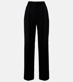 JIL SANDER Wool Wide-leg Pants - Black