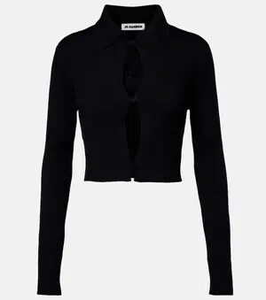 JIL SANDER Virgin Wool Cardigan - Black
