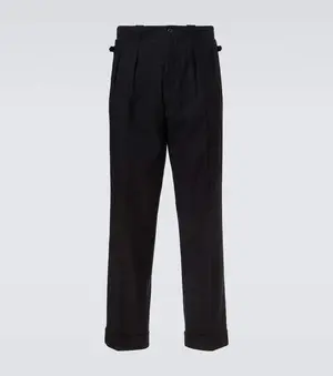Prada Pinstriped Pleated Wool-blend Pants