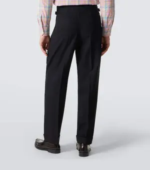 Prada Pinstriped Pleated Wool-blend Pants