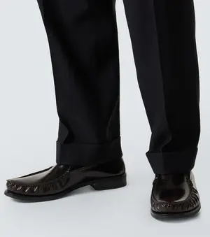 Prada Pinstriped Pleated Wool-blend Pants