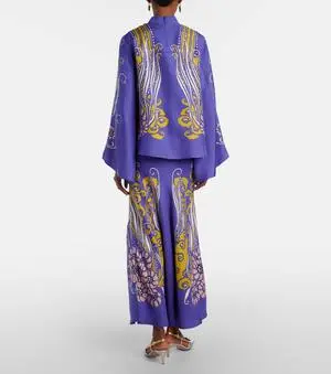La DoubleJ Printed Silk Satin Maxi Skirt