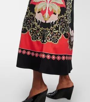 La DoubleJ Cornucopia Placée Ruffled Midi Dress - Black