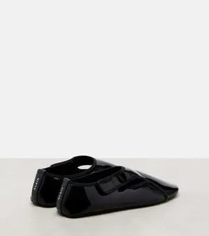 Alaïa Criss-cross Leather-trimmed Ballet Flats - Black