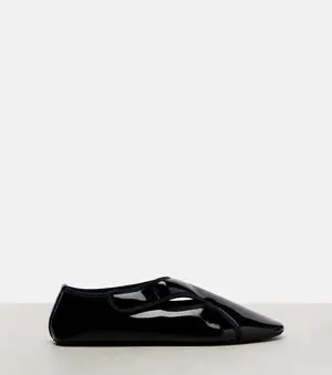 Alaïa Criss-cross Leather-trimmed Ballet Flats - Black