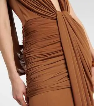Christopher Esber Ripple Draped Jersey Gown - Brown