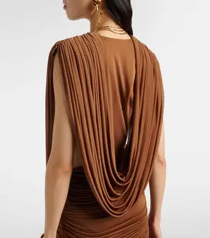 Christopher Esber Ripple Draped Jersey Gown - Brown