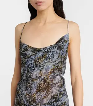 Christopher Esber Snake-print Draped Silk Maxi Dress