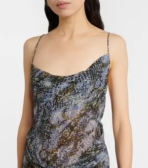 Christopher Esber Snake-print Draped Silk Maxi Dress - Multicoloured