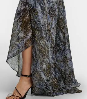 Christopher Esber Snake-print Draped Silk Maxi Dress - Multicoloured