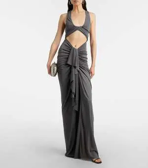 Christopher Esber Vivenda Cutout Gathered Gown - Blue