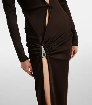Christopher Esber Cutout Ribbed-knit Midi Dress