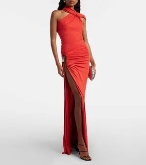 Christopher Esber Cutout Draped One-shoulder Gown